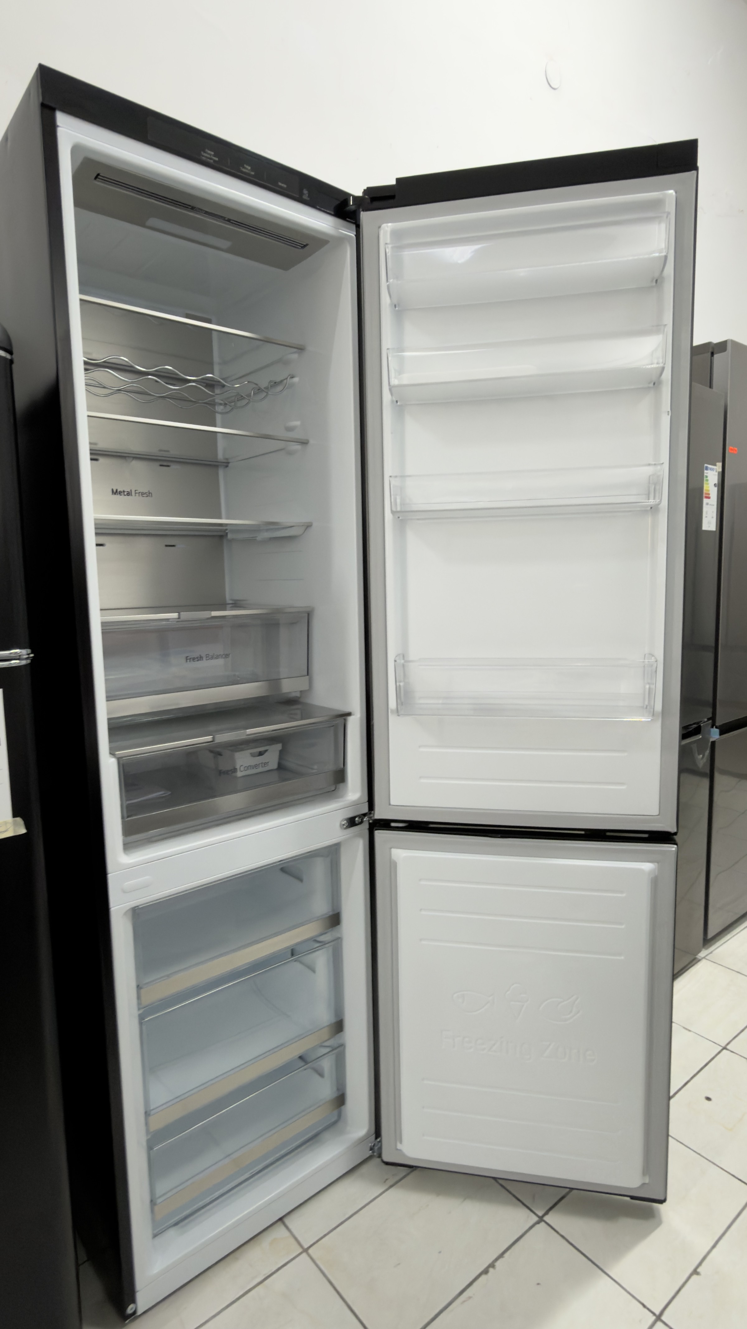 LG 384 L, GBB92MCBAP– Combină frigorifică No Frost, Clasa A, Inox ...